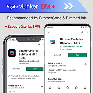 Vgate vLinker BM+ OBD2 Bluetooth Scanner for BMW/Mini BimmerCode, Car Code Reader for iOS, Android, and Windows