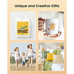 Hiipoo Sublimation Ink with Heat Tape Refill for ET2400 XP4105 XP4100 ET2720 ET2760 ET2750 ET4800 ET-2800 ET-2803 ET-2850 Inkjet Printers Heat Press Transfer on Mugs T-Shirts