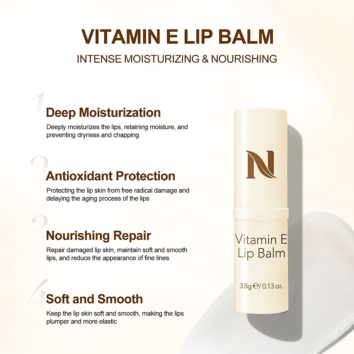 Neutriherbs Vitamin E Lip Balm Lipstick for Women, Moisturizing Lip stick Beauty Makeup Long-Lasting Rose Honey Stick Gloss Lip Balm 0.13 Fl Oz