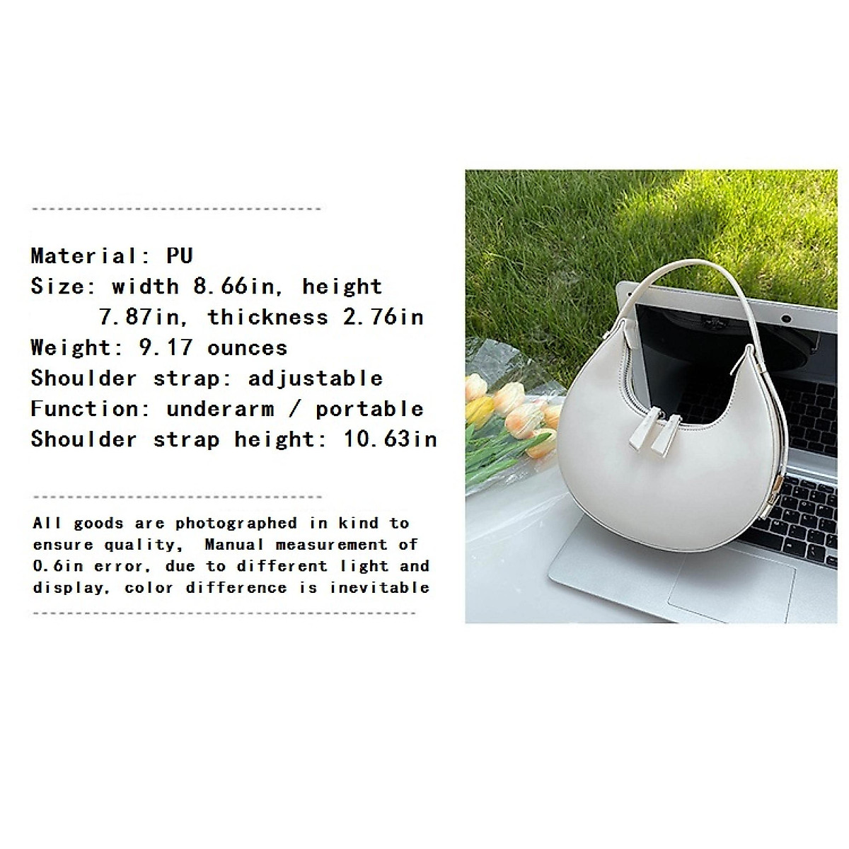 ZUKKY The Women's Bag High-Grade Texture Fashion Temperament Niche One-Shoulder Armpit Hand-Held Crescent Bag Black