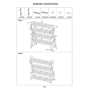 XJYBJF Iron Multi-Layer Shoe Rack Shelf Storage, Multifunctional Metal Shoe Stand Organizer Cabinet for Closet Bedroom Entryway