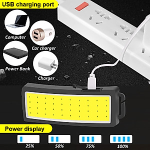 ZOYYE Rechargeable Headlamp Flashlight, 5000 Lumen Wide Beam Led Headlamp, 3 Lighting Modes, Lightweight Waterproof Light Bar Headlamp, Suitable for Outdoor, Running, Fishing, Camping (2 Packs)