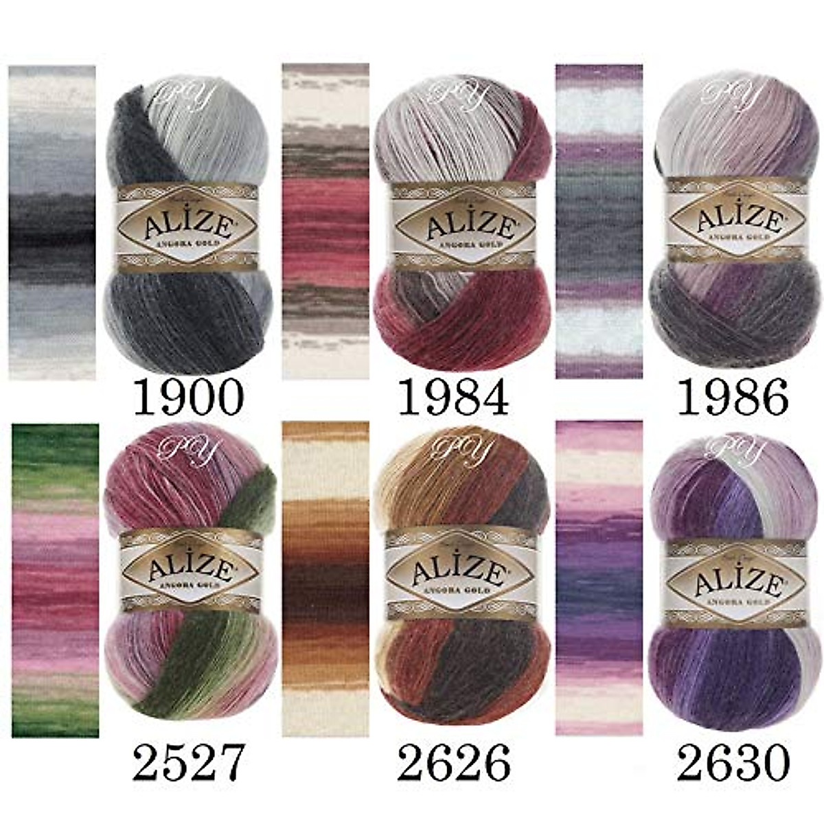 9 skn (9 Balls) Alize Angora Gold Batik, Wool Yarn, Acrylic Yarn, Knitting Yarn, Crochet Yarn, Wool Yarn, Sweater Yarn, Turkish Yarn