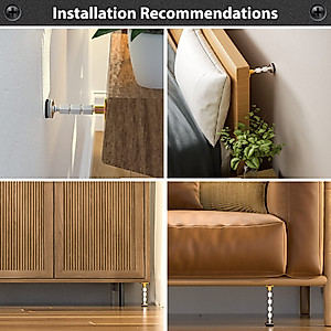 Suprock 4 Pack Headboard Stoppers for Wall, 12 Screws Bed Frame Stopper Headboard, Bed Stoppers for Headboard & Bed Frame Stabilizer for Room Wall, Beds, Cabintes