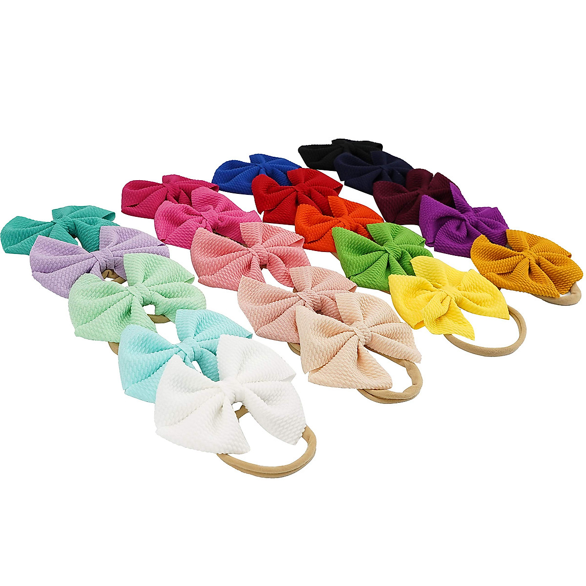 MEEDEE 20 Pack Nylon Headbands: Newborn Bows, Large Baby Bows, Photography Hair Accessories for Infants and Little Girls