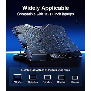 ATKTTOP Laptop Cooling Pad with 8 Quiet [Industrial Grade High RPM] Fans, Laptop Cooler for 12-17 Inch Laptop, Portable USB Powered Gaming Laptop Cooling Pad, Laptop Stand with Fan Switch Control
