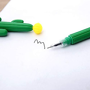 Aimyoo Pack of 30 Cactus Shaped Ballpoint Black 0.5mm Gel Ink Rollerball Pen for School Home Office