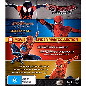 Spider-man - 8 MOVIE PACK Collection Box Set Blu-ray Into The Spider-Verse Far From Home Homecoming Amazing Spider-man 1 & 2 Spider-man 1 2 & 3