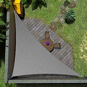 Amgo 12' x 12' x 17' Grey Right Triangle Sun Shade Sail Outdoor Canopy Awning ATAPRT12, 95% UV Blockage, Water & Air Permeable, 200GSM Commercial Standard Heavy Duty (We Make Custom Size)