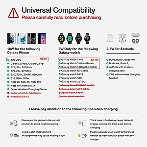 Wireless Charger for Samsung/Android, HOLYJOY Foldable 3 in 1 Fast Charging Station/Stand/Multi Charger for Samsung S23/S22/S21/S20/Note 20, Travel Pad for Galaxy Watch 5/4/3/Active 2, Buds(Black)