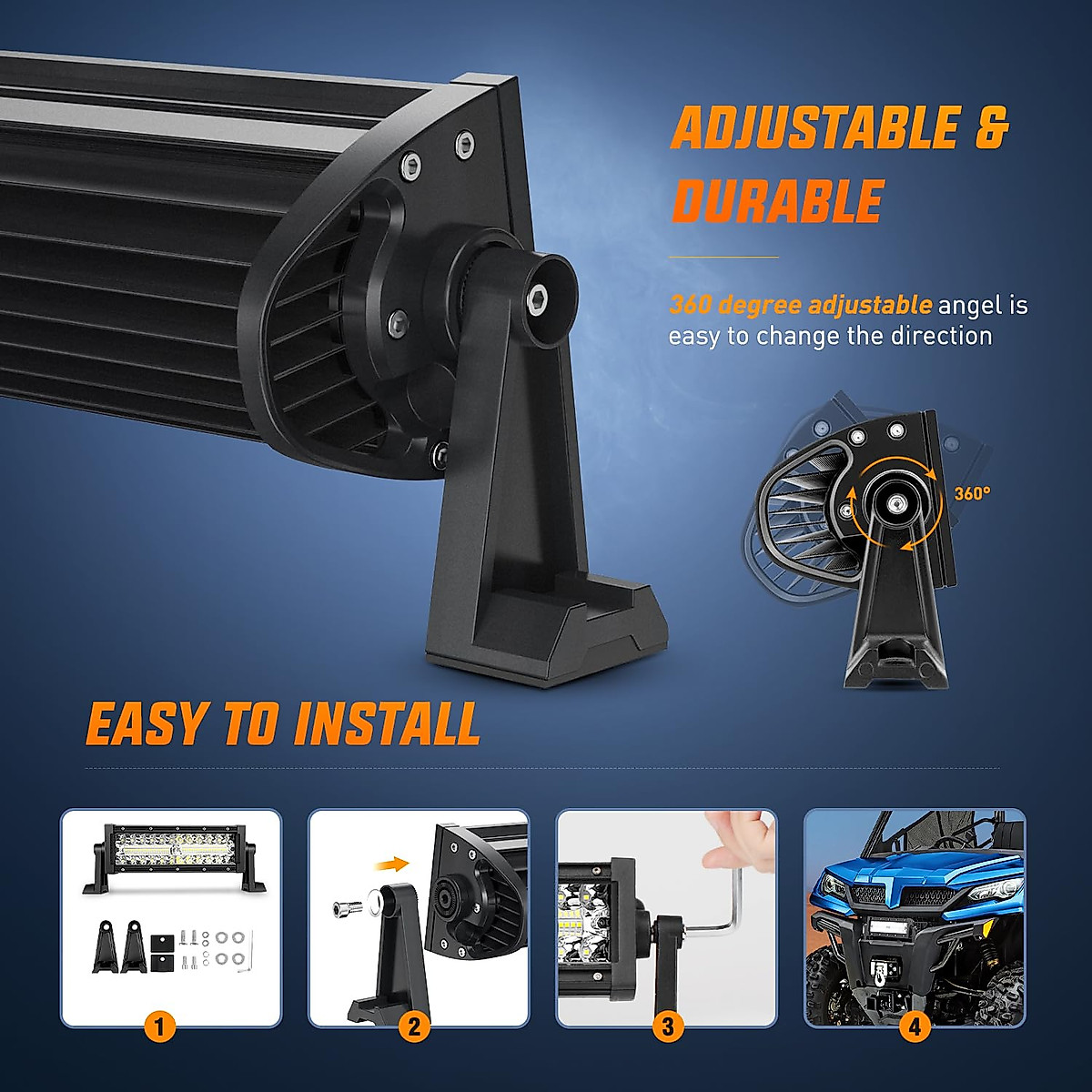 Nilight LED Light Bar 9.5 Inch Triple Row Spot Flood Combo 64LEDs Lights Fog Driving Work Backup Bumper Lighting for Off-Road Truck SUV ATV UTV