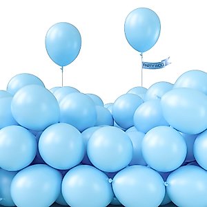 PartyWoo Light Blue Balloons, 50 pcs 5 Inch Matte Blue Balloons, Blue Balloons for Balloon Garland or Balloon Arch as Party Decorations, Birthday Decorations, Baby Shower Decorations, Blue-Y4