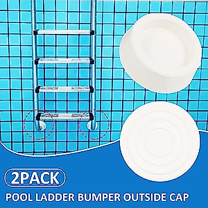 XIXIAN 2-Pack Outside Pool Ladder Bumpers for Inground Pool,Pool Ladder Rubber End Caps Fit 1.9'' Standard Swimming Pool Ladder Tubing