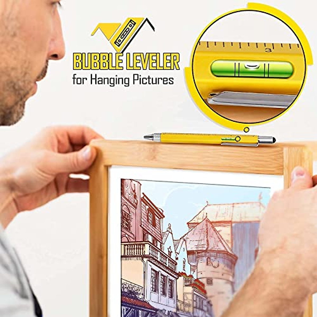 GEESTONE Multitool Pen Construction Tools, Pen Tool Gadget for Men Gifts for Men Cool Gadgets for Men Stocking Stuffers for Men Christmas Gifts for Engineer Carpenter Woodworker