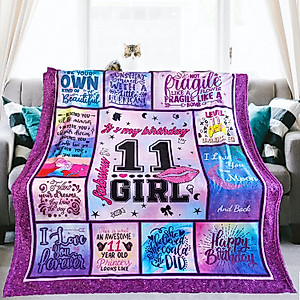 Lviliss Gifts for 11 Year Old Girl Blanket, 11 Year Old Girl Gift Ideas, 11th Birthday Gifts for Girls, 11 Year Old Girl Gifts for Birthday, 11th Birthday Decorations for Girls Throw Blanket 50”x60”