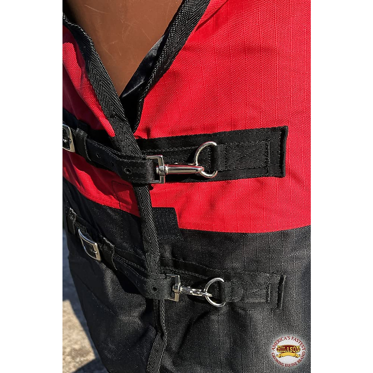 HILASON 1200D Turnout Light Winter Waterproof Rain Sheet Horse Sheet Black | Horse Sheet | Horse Turnout Sheet | Horse Sheets for Winter | Waterproof Turnout Sheets for Horses 75 in