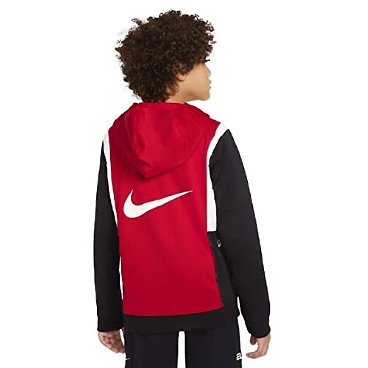 Nike Boy's Elite Full Zip Hoodie (Little Kids/Big Kids) University Red/Black/White/White MD (10-12 Big Kid)