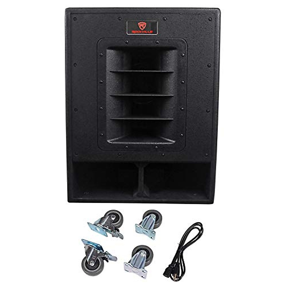 Rockville RBG15FA 15" 2400w Active Powered Pro Subwoofer Folded Horn PA/DJ Sub, Black