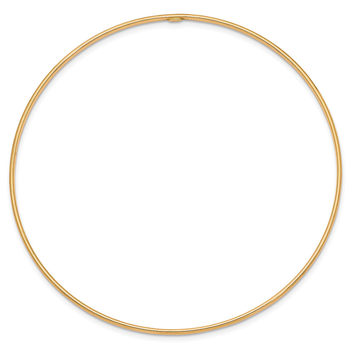 Avariah 14k Yellow Gold 1.5mm Polished Slip-on Bangle Bracelet - 8"
