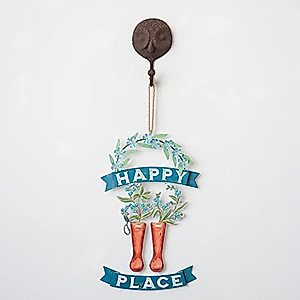 Creative Co-Op Rustic Carved Cast Iron Owl Wall Hook, Distressed Brown