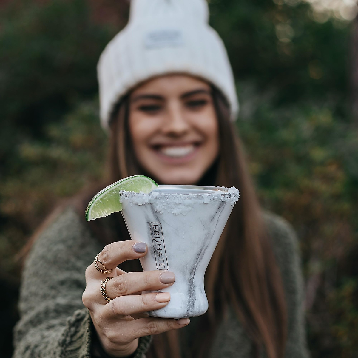 BrüMate MargTini 10oz Martini Margarita Tumbler - Made With Vacuum-Insulated Stainless Steel (Blue Agave)