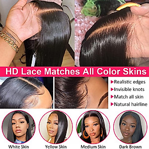 Queen Story 26 Inch Lace Front Wigs Human Hair 13x4 Straight Human Hair Lace Front Wigs For Black Women 180% Density Transparent HD Lace Front Wigs Human Hair Pre Plucked With Baby Hair