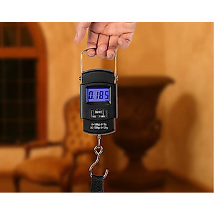 Hyindoor Portable Luggage Scale 50kg/110lb Electronic Digital Suitcase Weight Scale Travel Bag Hanging Weighing Scale