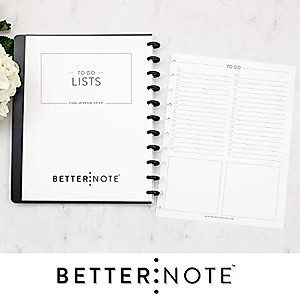 BetterNote To Do List Refill Pages for Discbound Notebooks, Fits Levenger Circa, Big Happy Planner, Staples Arc, TUL, Talia (Classic- 25 Sheets, 11-Disc, 8.5"x11")