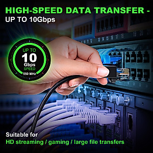 CableGeeker Cat 6 Ethernet Cable 8 ft (10-Pack) - Cat6 Patch Cables, Snagless RJ45, Cat 5e Cat 6 Patch Cable, Cat 6 Cable, 8 Foot Cat6 Ethernet Cables, Network Cable, Internet Cable - 8 Feet Black