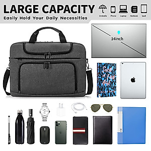 BERTASCHE Laptop Bag 13.4-inch, Grey, Padded Laptop Compartment, Adjustable Shoulder Strap, Organized Interior