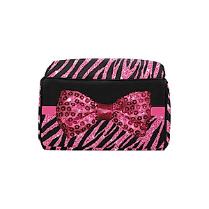 Pink Bow Glitter Print Personalized Diaper Backpack with Name,Custom Travel DayPack for Nappy Mommy Nursing Baby Bag One Size