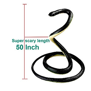 Snake Toy, Rubber Lifelike Snakes Scary Toys, Wild Life Toys Funny Snake Prank Toys, Realistic Amazing Decorations Effect for Party Entertainment Birthday Halloween Christmas
