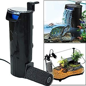 K1-Store Turtle Filter Aquarium Filter Low Water Level Internal Filter Waterfall Flow Aquarium Pump for Turtle Tank Fish Tank Reptiles Shrimp Frog Crab Tank Amphibian Tank(Filter 2020)