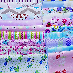 levylisa 200 PCS 4'' x 4''100% Precut Cotton Fabric Bundles, DIY Sewing Quarters Bundle, Cotton Quarter Fabric Bundle, Precut Fabric, Quilting Fabric Bundles, Precut Quilt Kit, Vintage Sheet Supply