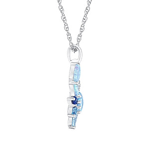 Created Opal, Created Sapphire and Created Topaz Crazy Crab Pendant