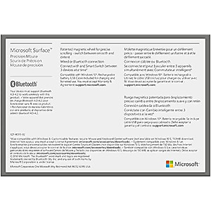 Microsoft Surface Precision Wireless Bluetooth Mouse with Cleaning Cloth - Bulk Packaging - Light Grey