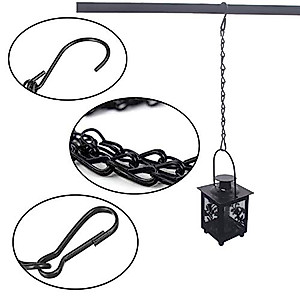 Acronde 4PCS Black Metal Hanging Chains for Bird Feeders, Planters, Lanterns, Billboard, Wind Chimes, Flower Pot Garden