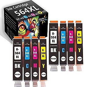 Colorprint Compatible Ink Cartridge Replacement for HP 564 XL 564XL Used for Officejet 4620 4622 Photosmart 7520 7525 6520 6515 5520 6510 C6380 D7560 DeskJet 3520 3522 Printer (2BK, 2C, 2M, 2Y,8-Pack)