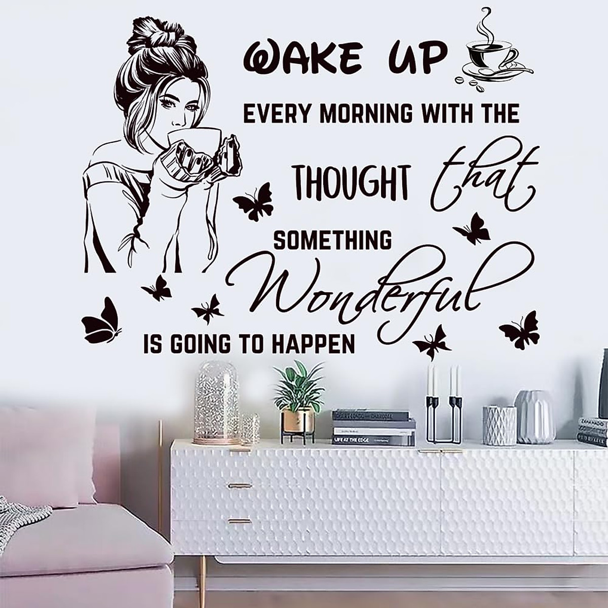 Inspirational Wall Decals Quotes Motivational Inspirational Wall Stickers Letter Wall Decals Vinyl Sayings Beauty Eye Wall Stickers for Women Bedroom Girls Bathroom Beauty Salon Wall Decoration.