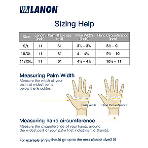 LANON Nitrile Chemical Resistant Gloves, Reusable Heavy-Duty Rubber Gloves with MicroFoam Textured Palm, Acid, Alkali and Oil Protection, Black, Large