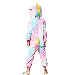 HQFURS Kids Unisex Unicorn Costume Animal Onesie Pajamas Halloween Christmas Gifts 10t