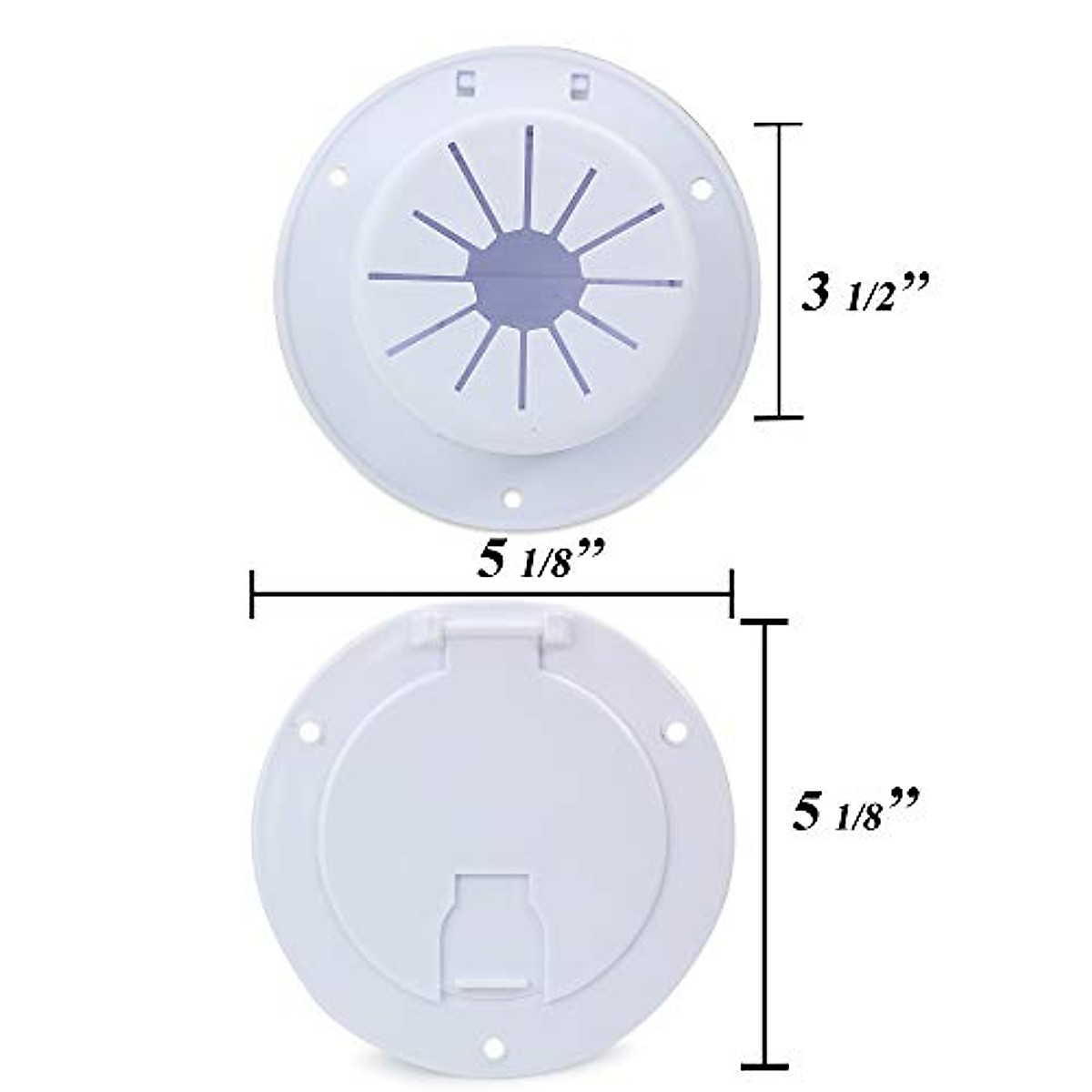 RV Camper Trailer Motorhome Power Cord Hatch Electrical Access Door White (White 5W)