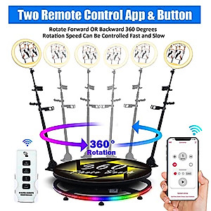 MWE Magic 360 Photo Booth Machine with Custom Logo Remote Control Automatic 360 Spin Camera Booth 9 (32in, Magic)