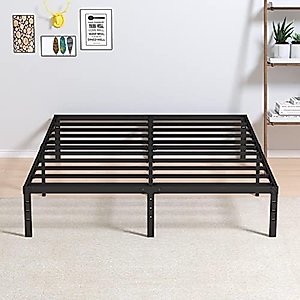 Maenizi 12 Inch Cal King Bed Frame No Box Spring Needed, Heavy Duty California King Metal Platform Support Up to 3000 lbs with Steel Slat, Easy Assembly, Noise Free, Black
