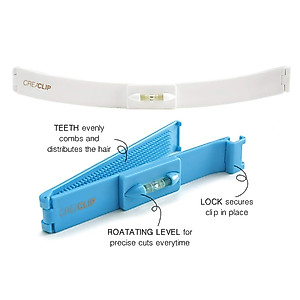 Original CreaClip Set and Scissors Hair Cutting Tool - As seen on Shark Tank - DIY Hair Styling Kit for Layers Bangs Bobs Trims Split Ends Professional Shears Hair Cutting Scissors/Shear