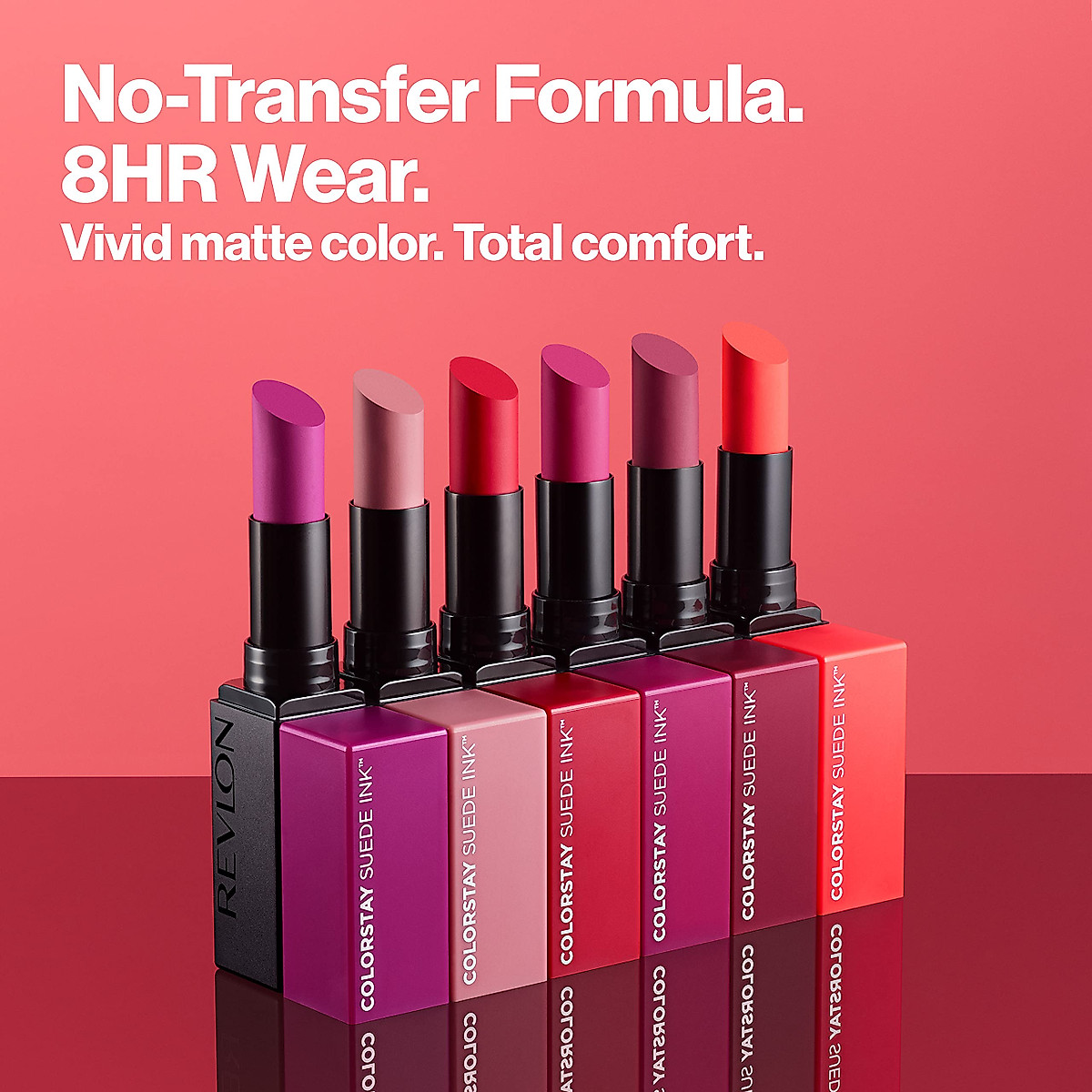 REVLON Lipstick, ColorStay Suede Ink, Built-in Primer, Infused with Vitamin E, Waterproof, Smudge-proof, Matte Color, 006 In The Money, 0.09 oz.