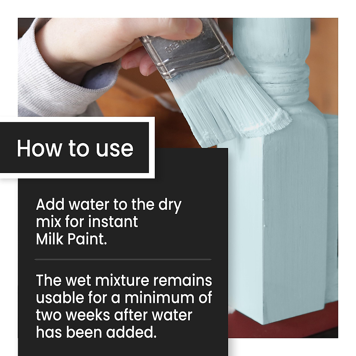 Real Milk Paint, Wood Paint for Furniture, Matte Paint for Cabinets, Walls, Brick, and Stone, Water Based Organic, No VOC, Beachglass, 1 Pint