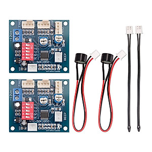 Comidox 2PCS DC 12V 4 Wire PWM PC CPU Fan Temperature Control Speed Controller Module CPU High-Temp Alarm