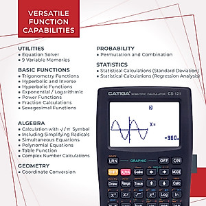 Scientific Calculator with Graphic Functions - Multiple Modes with Intuitive Interface - Perfect for Beginner and Advanced Courses, High School or College