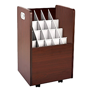 Adir Mobile Blueprint Roll File Holder - Mobile Roll File Organizer Cart for Home Office or School. 20 Slots Blueprint File Holder with Wheels for Maps, Plans, Posters